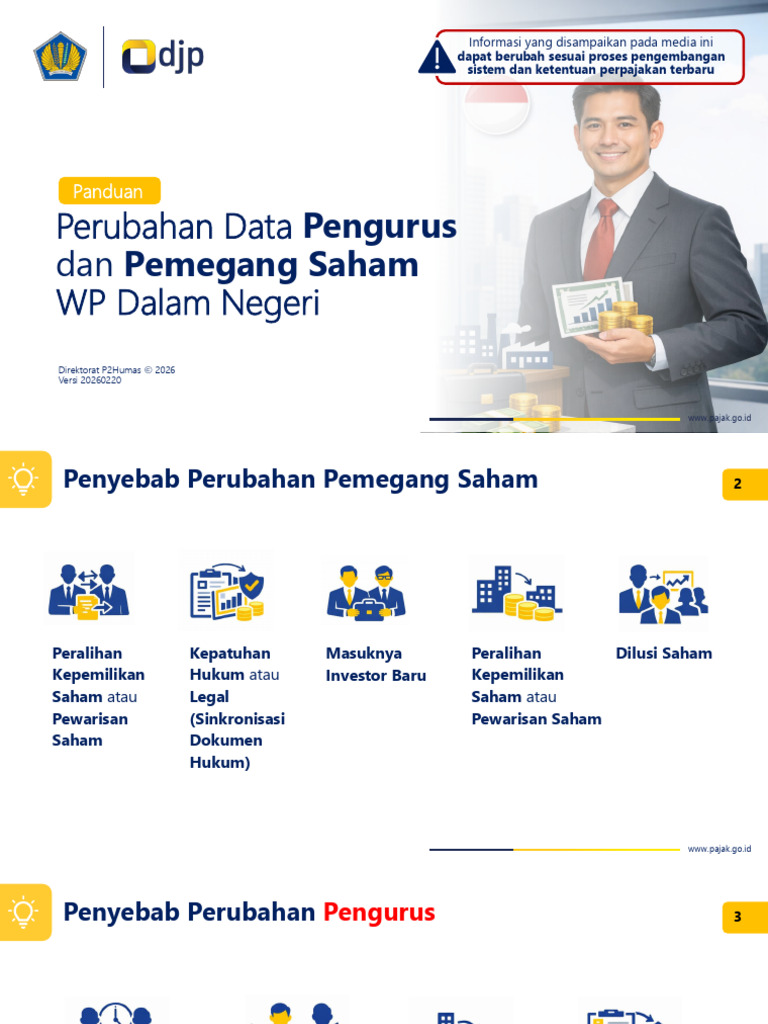 Perubahan Data Pengurus Dan Pemegang Saham WP Dalam Negeri v20260220 | PDF