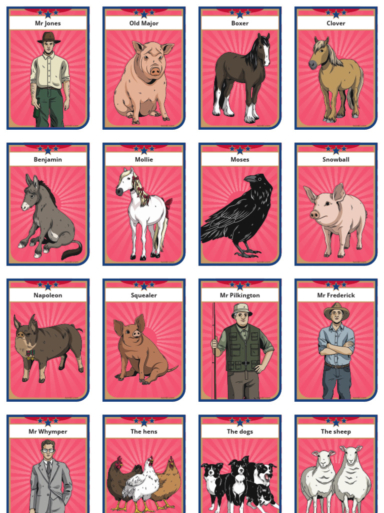 Animal Farm Character Flashcards | PDF