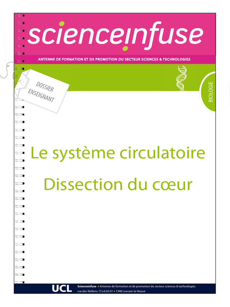 Dossier Pédagogique - Dissection Du Coeur (Niveau Secondaire, Dossier ...