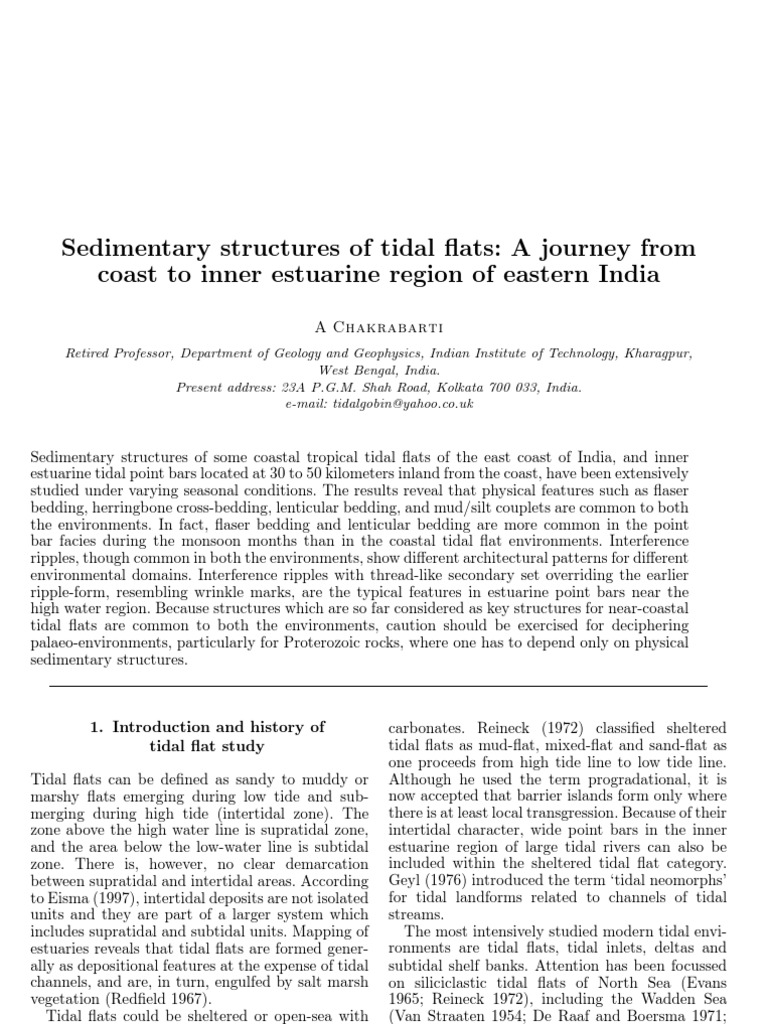 Sedimentary Structures of Tidal Flats | PDF | Shoal | Sedimentary Rock