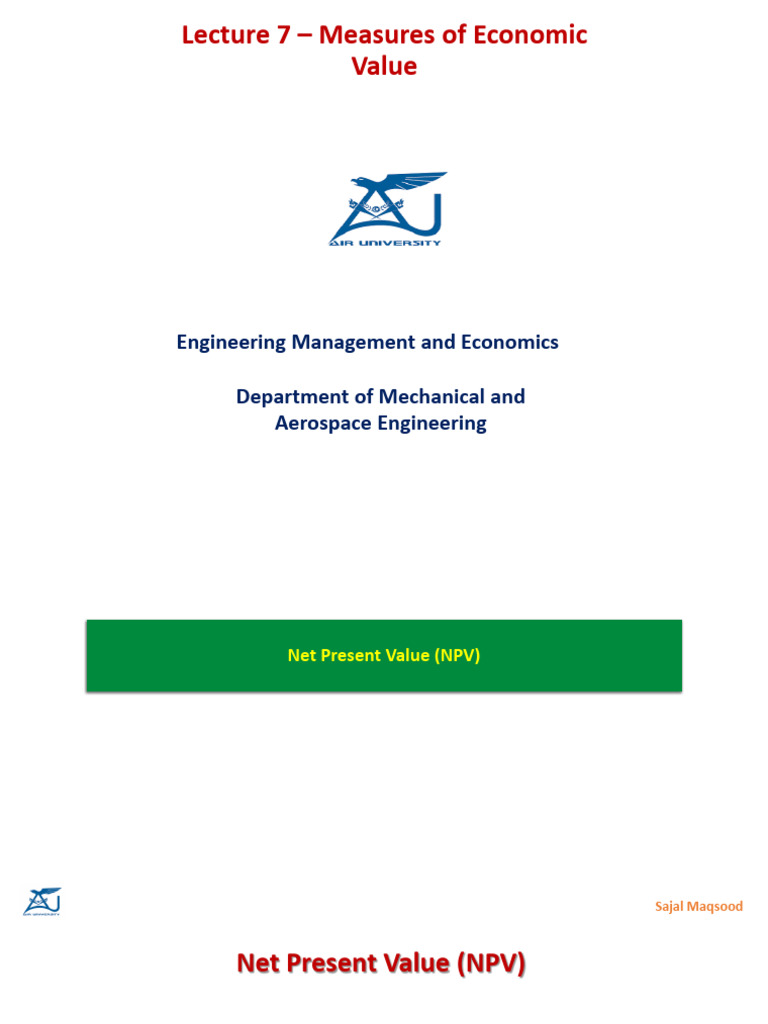 Lecture 7 - Handouts - Measures of Economic Value | PDF | Net Present ...