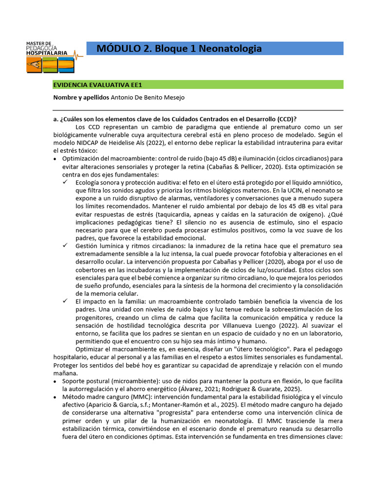 Ee1 Antonio de Benito Mesejo | PDF | Parto prematuro | Sistema inmune