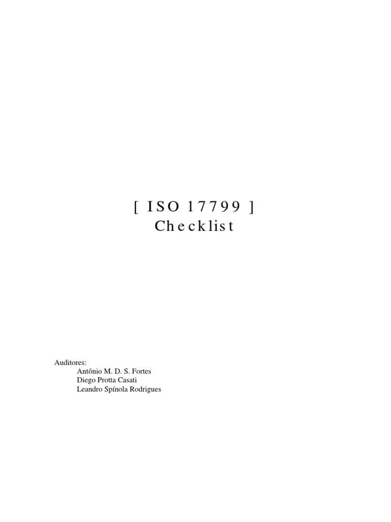 ISO 17799.checklist | PDF