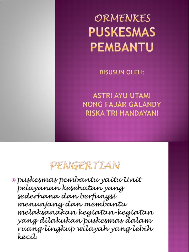 PUSKESMAS PEMBANTU