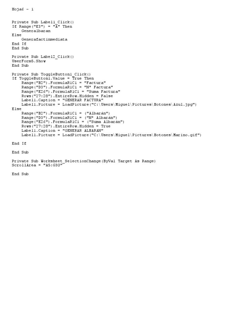 Código Visual Basic para Facturas Avanzadas | PDF | Business