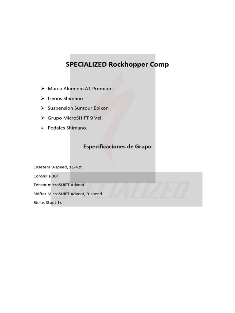 Specialized Rockhopper Comp | PDF