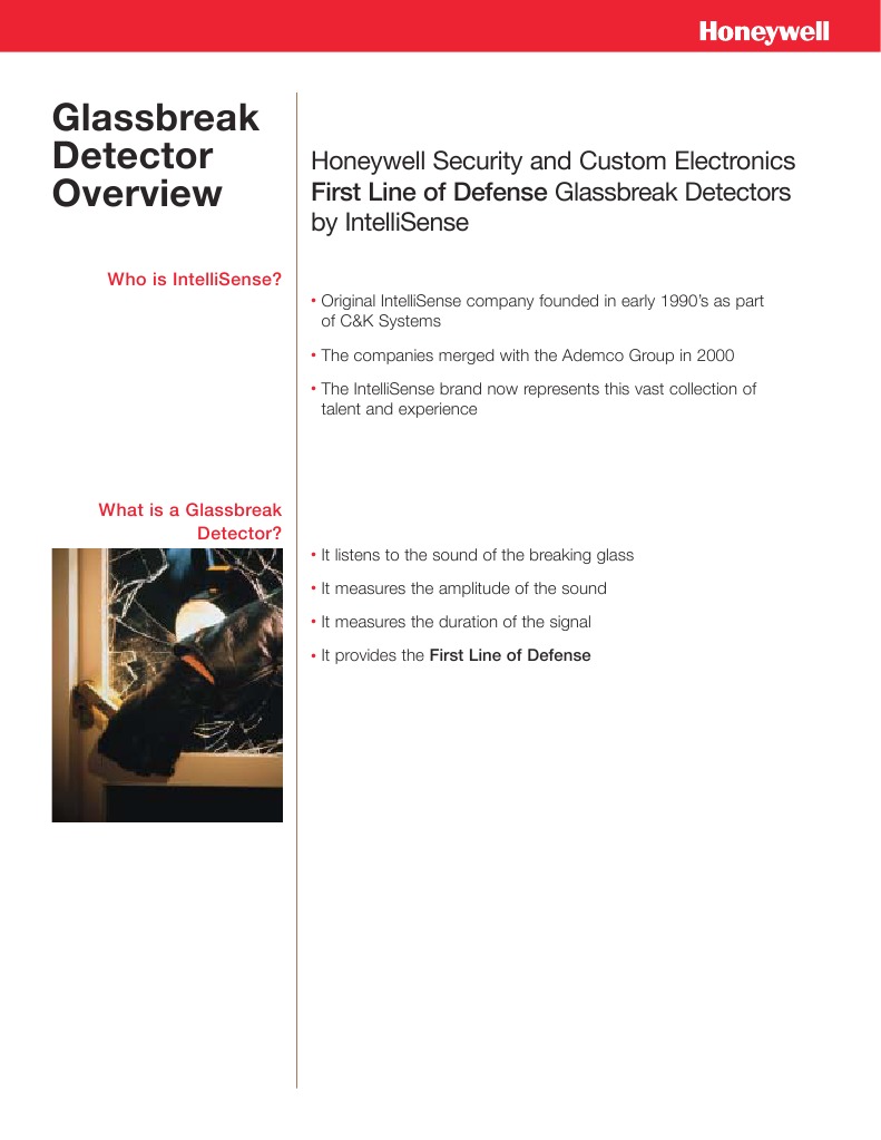 Honeywell Glass Break Overview | PDF | Honeywell | Security Alarm