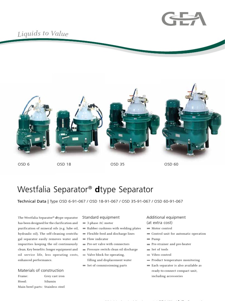 Separator OSD 6-18-35 60 en | PDF | Pump | Liquids