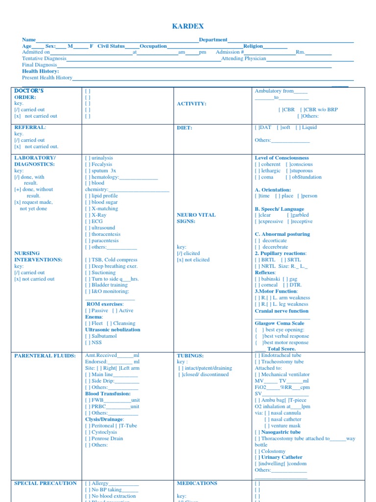 kardex 2 | Clinical Medicine | Medical Specialties