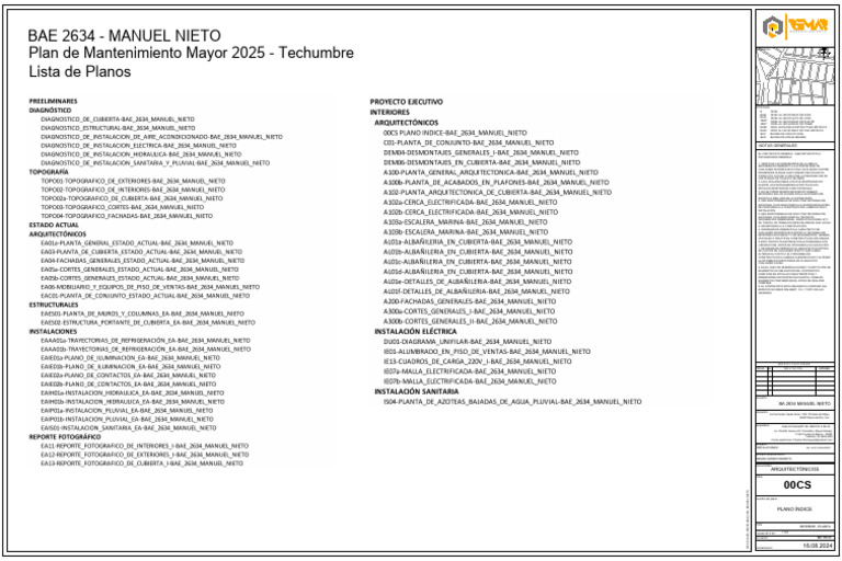 00cs-Plano Indice-bae 2634 Manuel Nieto | PDF