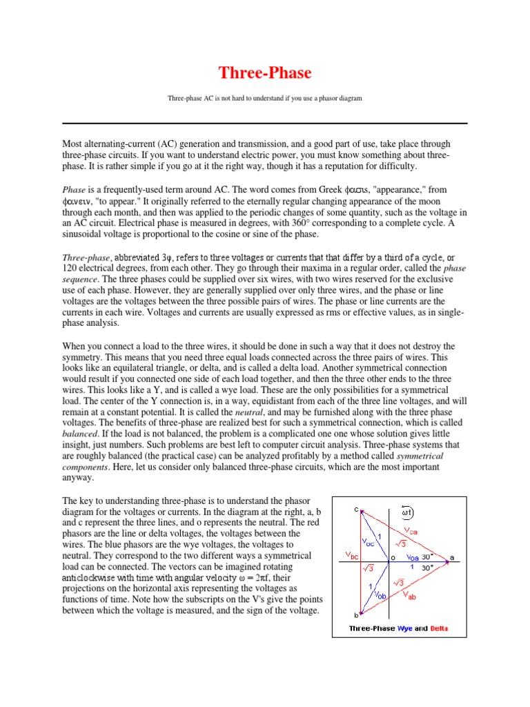 Three Phase Must Read | PDF | Alternating Current | Electric Power ...