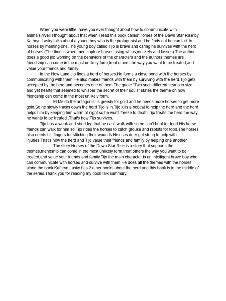 Ella's Book Talk Summary 3 | PDF