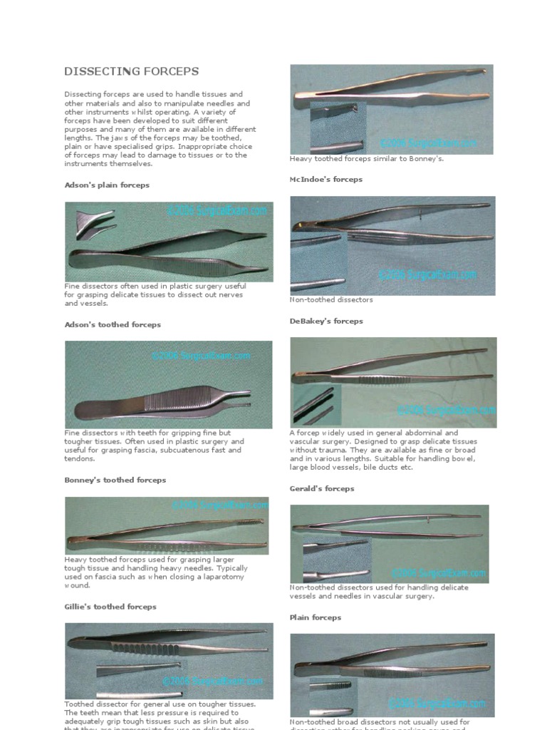 Dissecting Forceps | PDF | Surgical Suture | Scissors