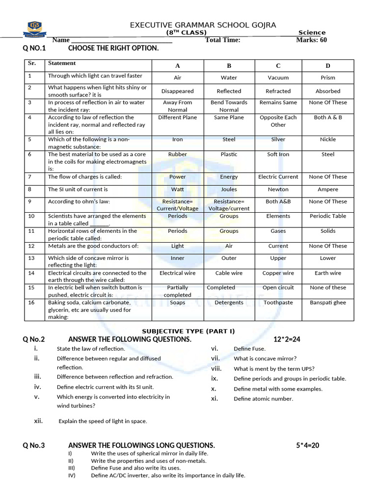 8th Science Final Term | PDF | Electric Current | Electromagnetism