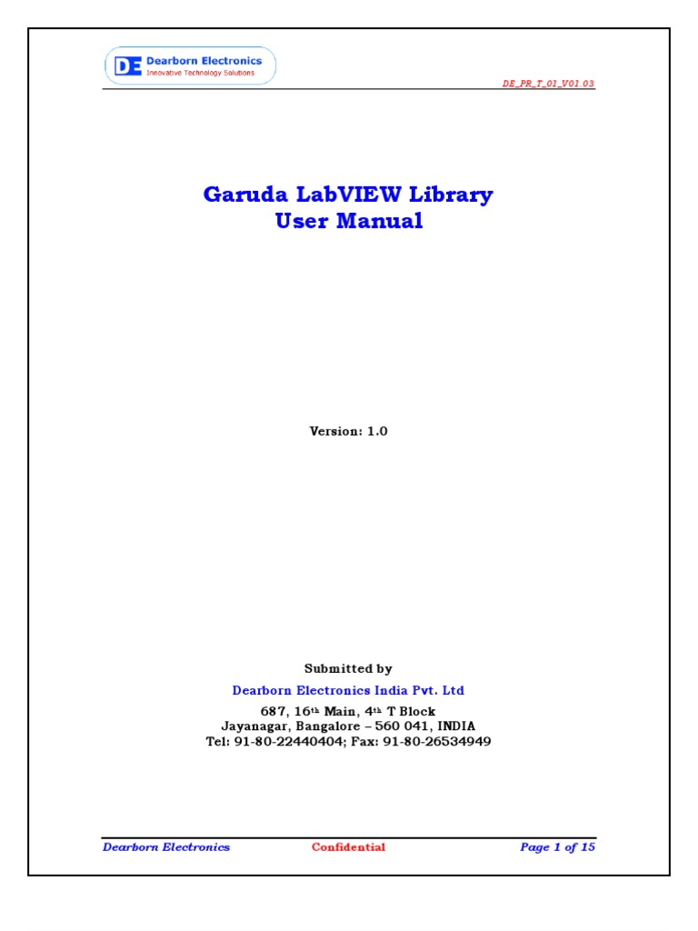 Garuda Labview Library User Manual | PDF | Application Programming Interface | Parameter ...