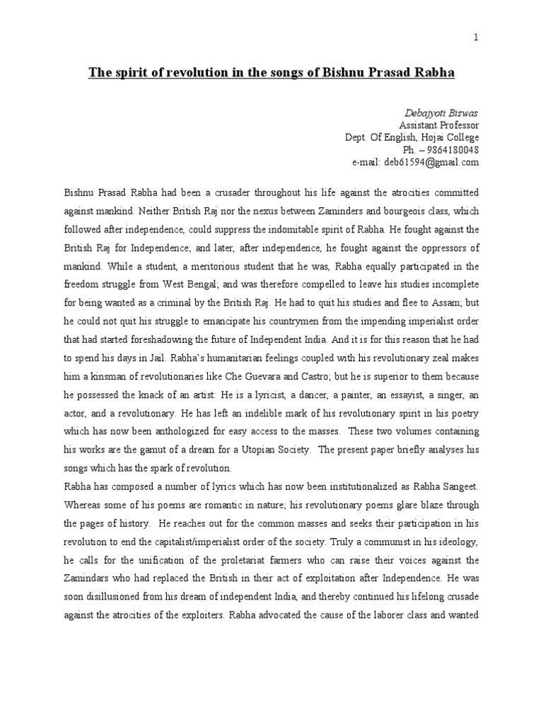 Bishnu Prasad Rabha Final Draft | PDF | Karl Marx | Communism