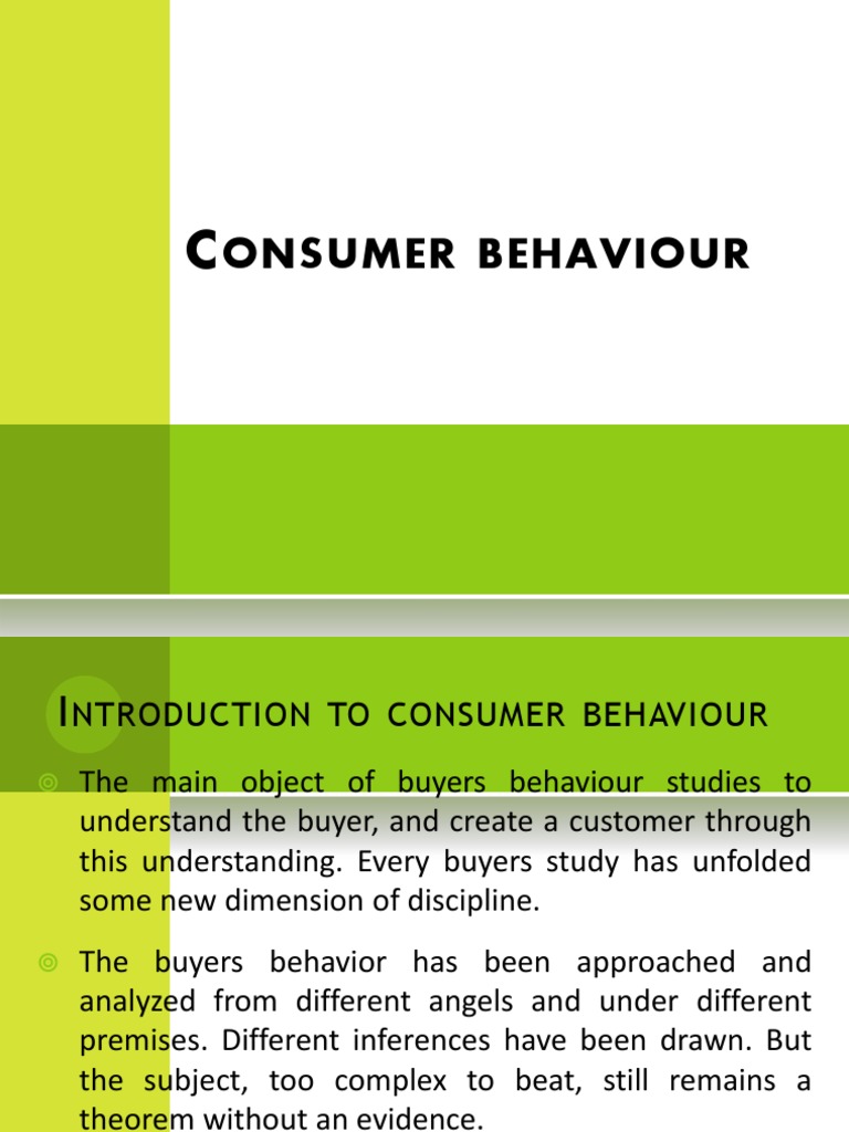 Consumer Behaviour | PDF | Consumer Behaviour | Behavior