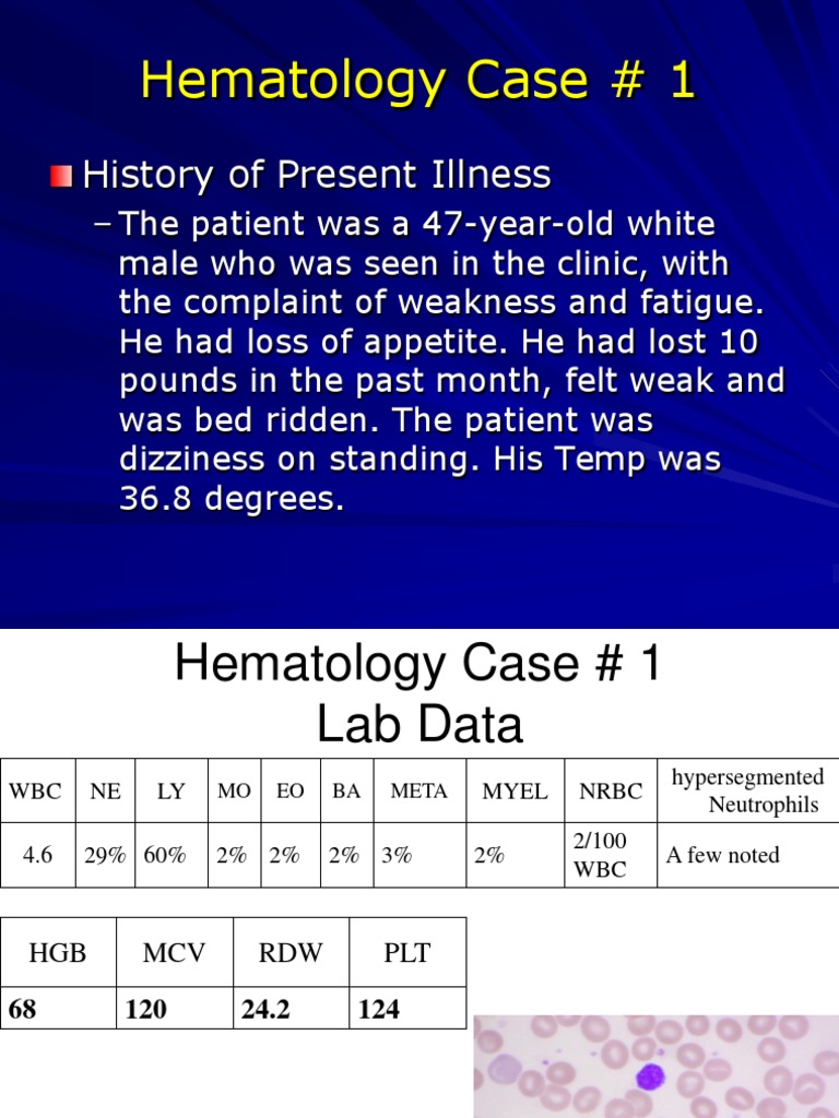 Hematology Cases | PDF | Anemia | White Blood Cell