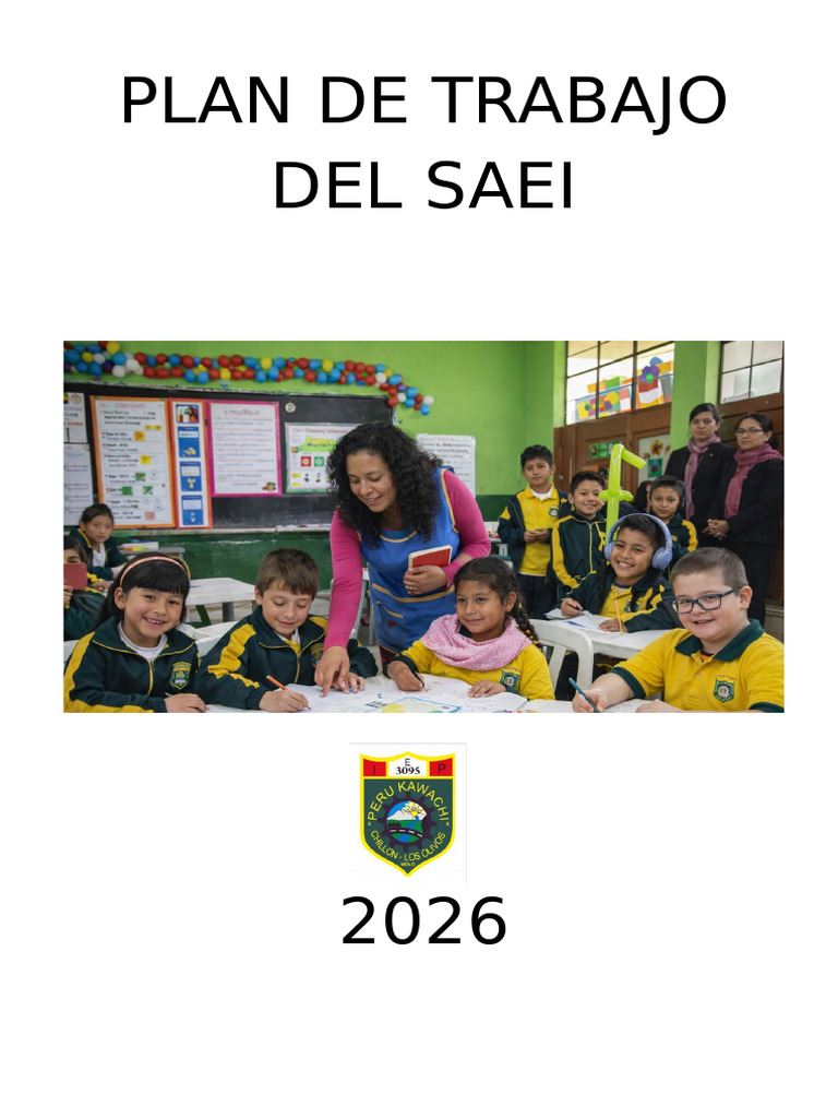 Plan de Trabajo Del Saei-2026-Pk | PDF | Educación primaria | Evaluación