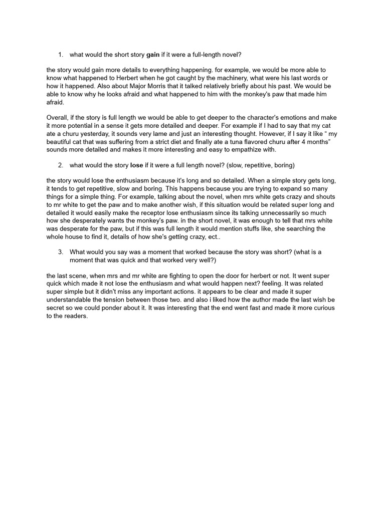 The Monkeys Paw | PDF