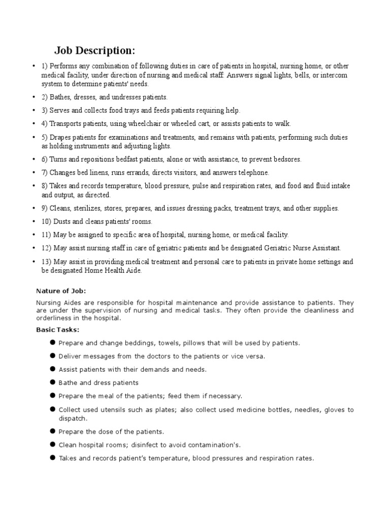 Job Description For An ANM Nurse | PDF | Nursing Home Care | Nursing