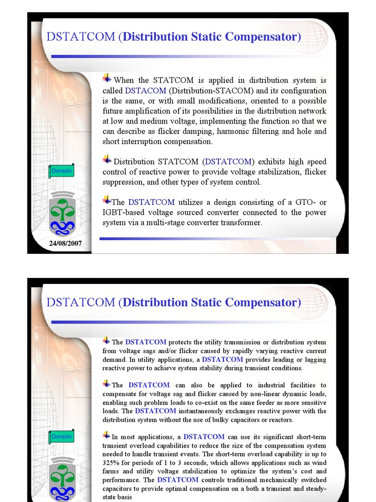 Presentation D Statcom | PDF | Ac Power | Power Inverter