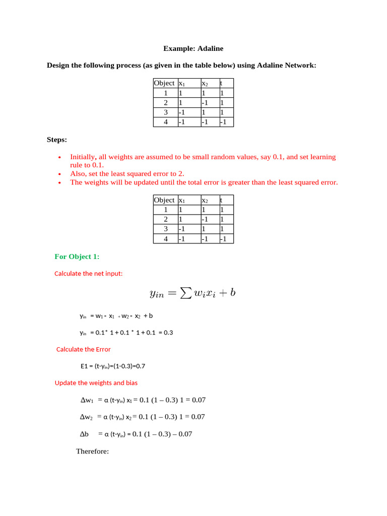 Module 1 Adaline Example 1 | PDF | Applied Mathematics | Algorithms