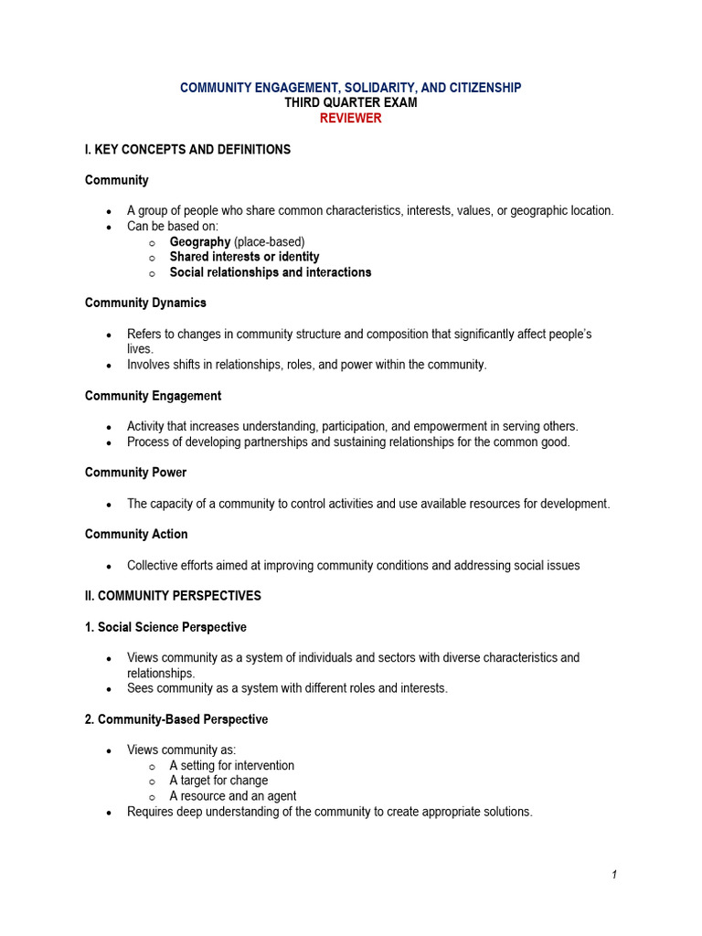 Cesc Reviewer Third Quarter 2025 2026 | PDF | Community | Social Psychology