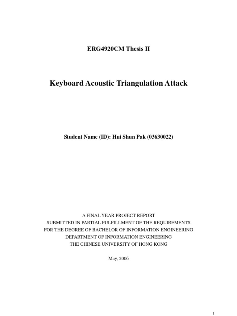 Acoustic Triangulation Attack | PDF | Experiment | Microphone