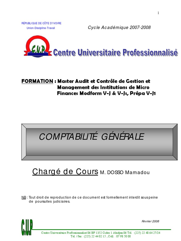 Cours de Comptabilité Générale PDF | PDF | Facture | Capitaux propres