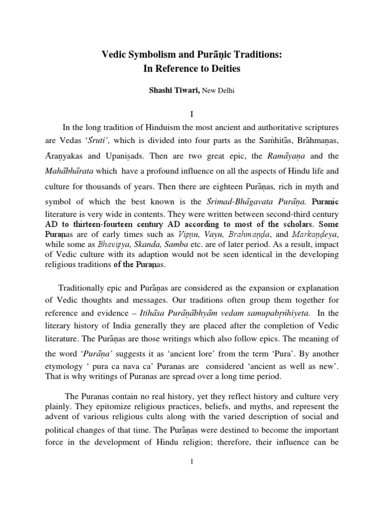 Vedic vs Puranic Traditions Explained | PDF | Puranas | Vedas