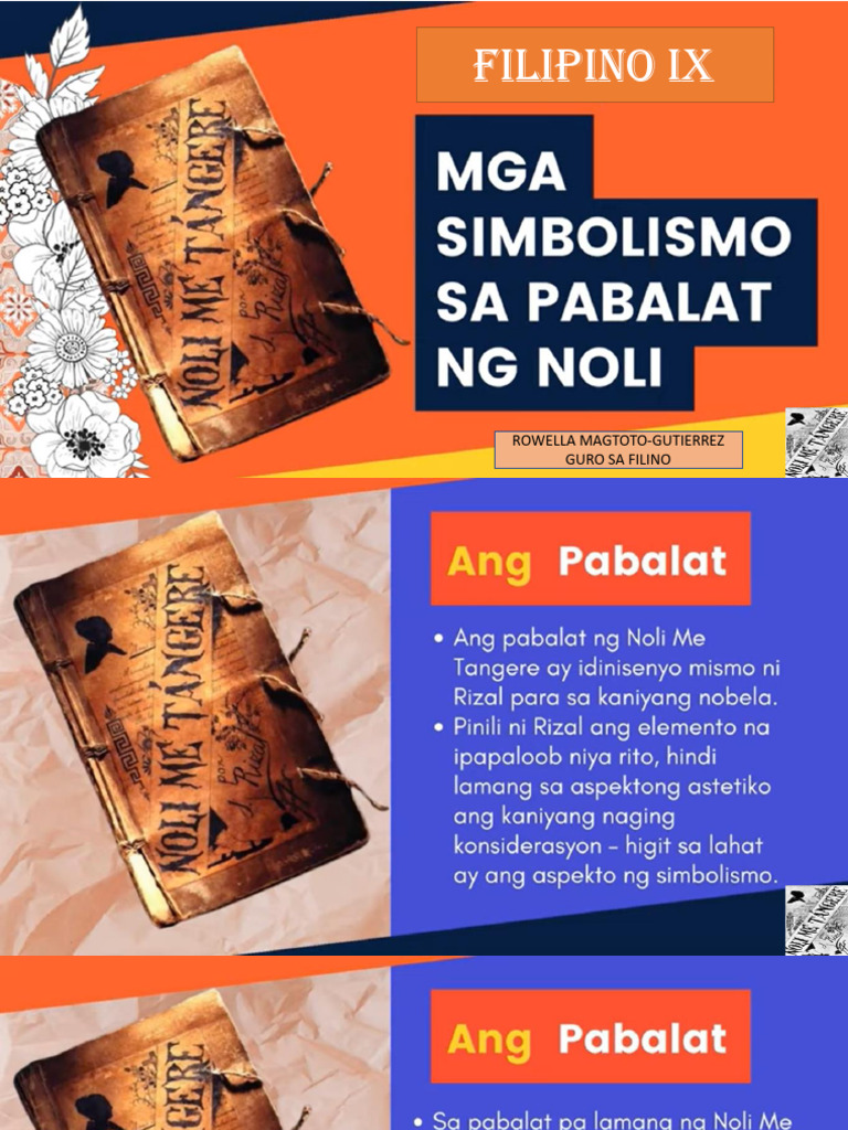 Pabalat NG Noli Me Tangere | PDF