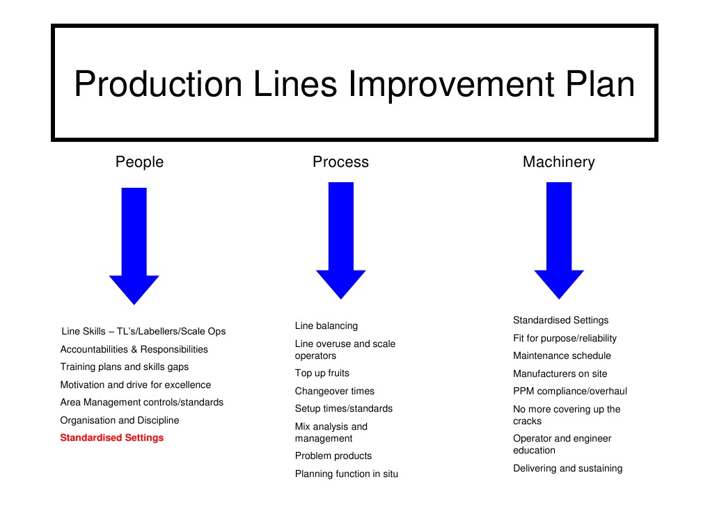 Production Lines Improvement Plan