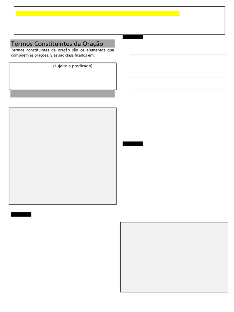Termos Constituintes Da Oração | PDF | Assunto (gramática) | Sintaxe