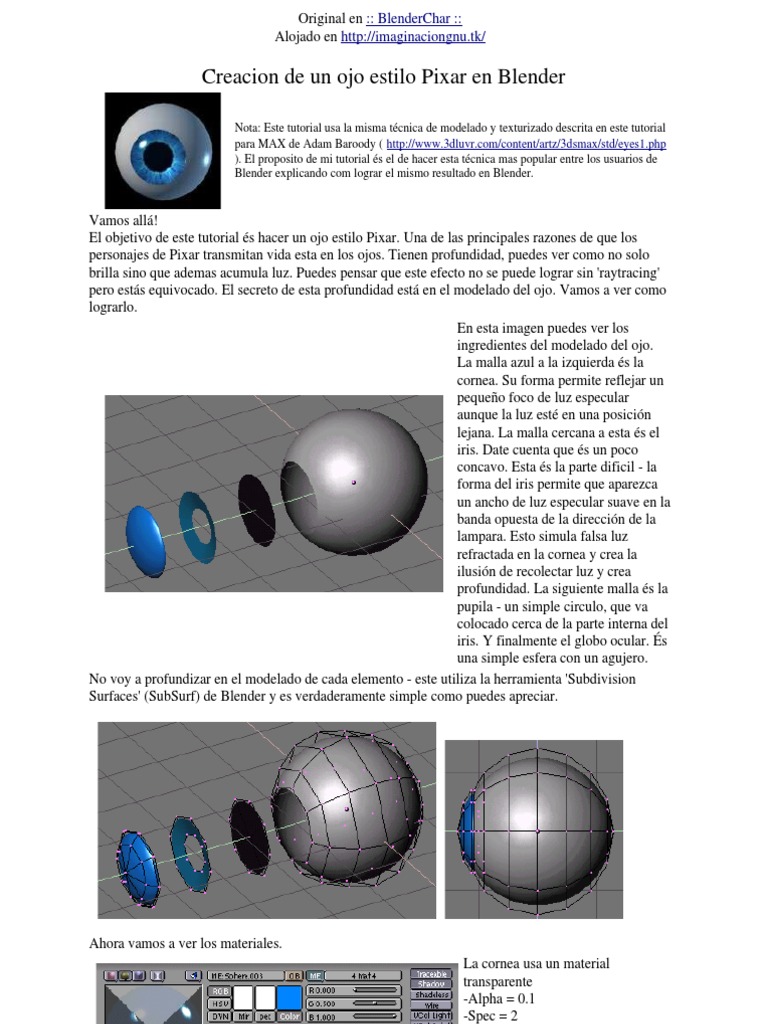 Crear ojos estilo Pixar en Blender | PDF | Ojo humano | Licuadora ...