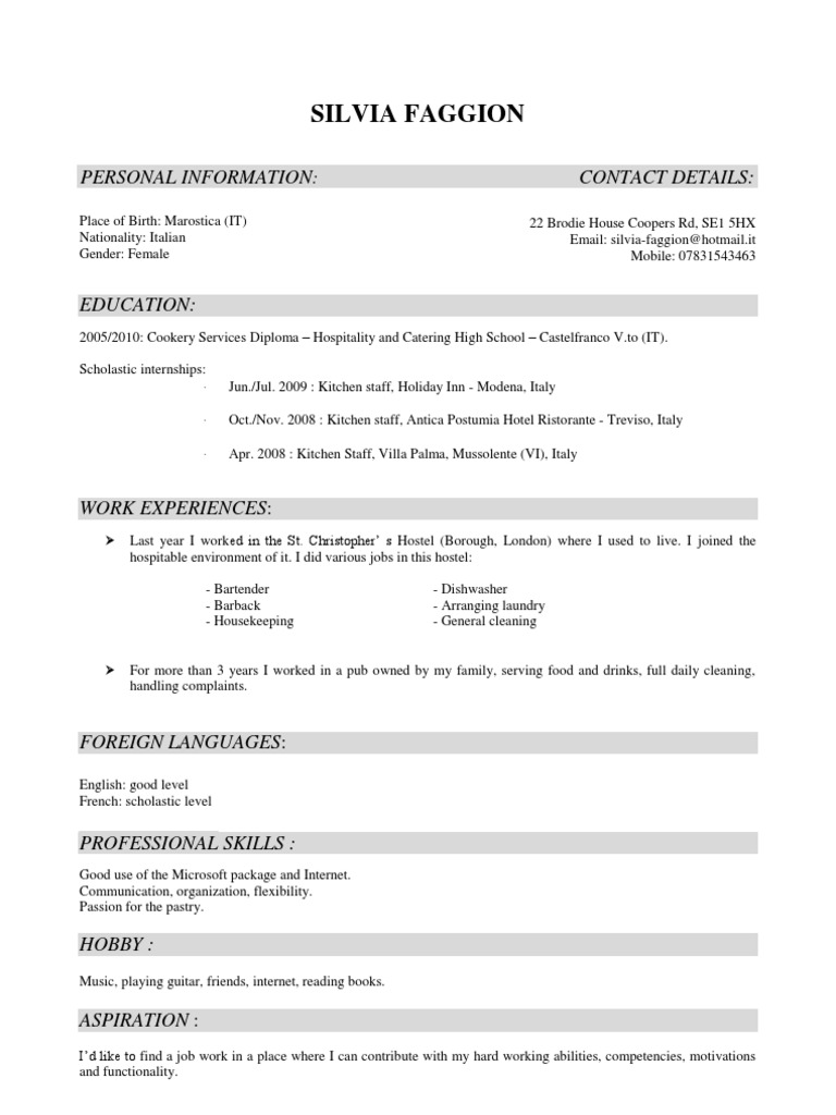 CV Silvia. | PDF