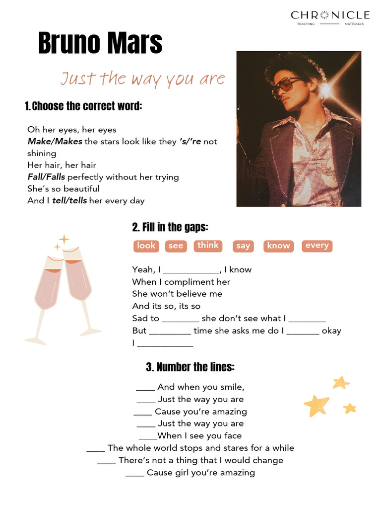 Bruno Mars Just The Way You Are by Chronicle | PDF