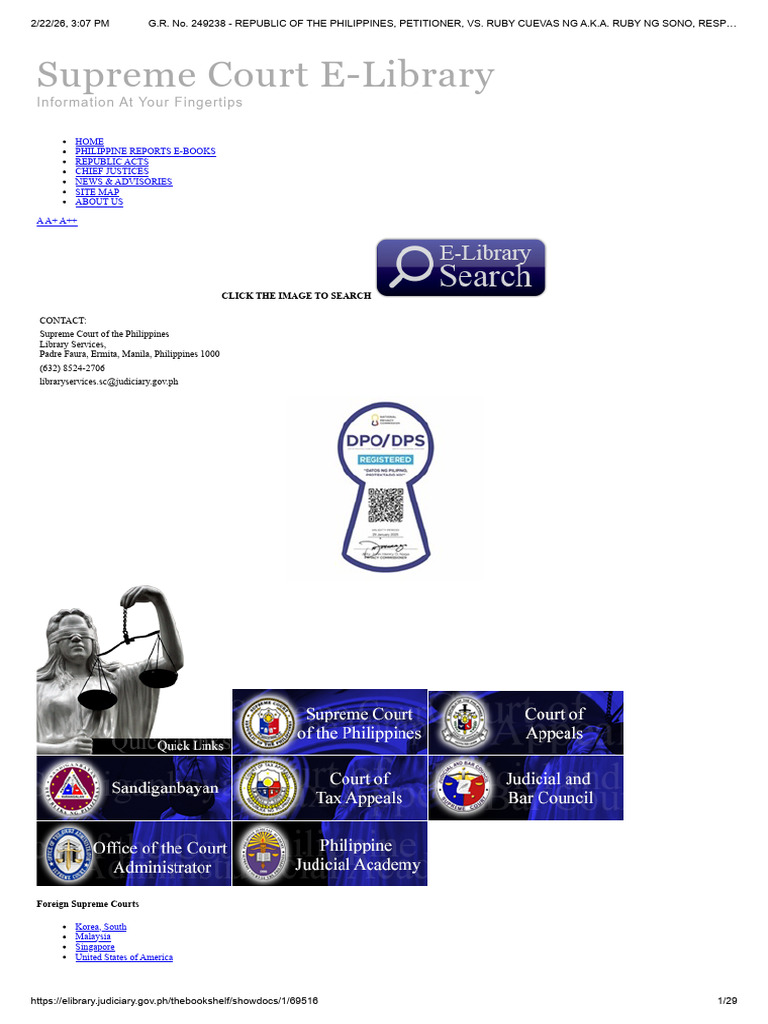 g.r. No. 249238 - Republic of the Philippines, Petitioner, Vs. Ruby ...
