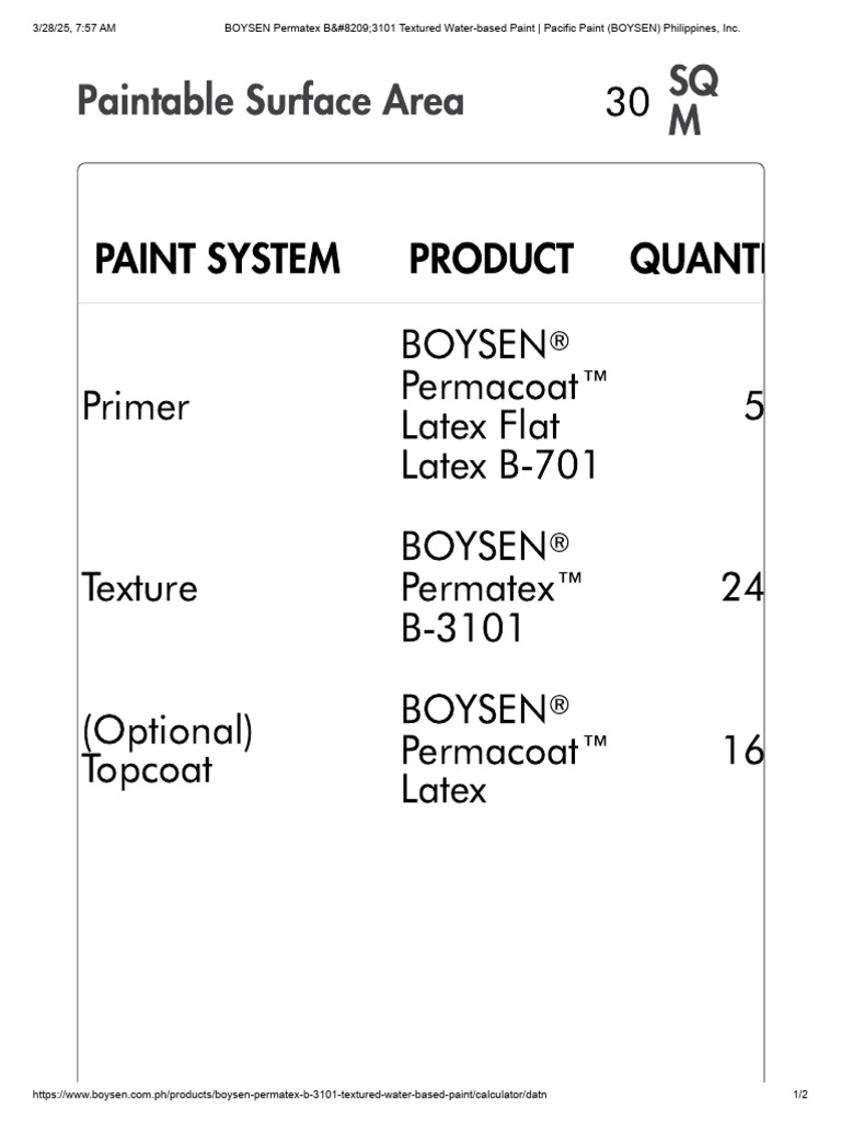 BOYSEN Permatex B‑ 3101 Textured Water-Based Paint - Pacific Paint ...