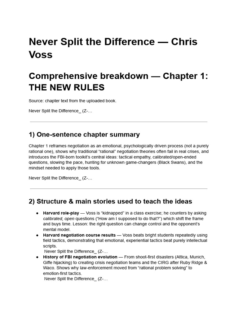 Never Split The Difference - Chris Voss | PDF | Negotiation | Silence