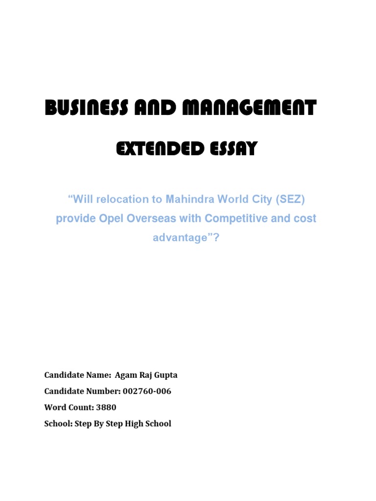 Business and Management: Extended Essay | PDF | Taxes | Investing