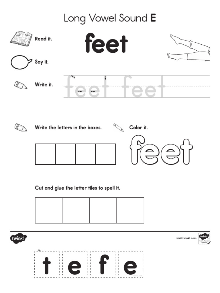 Long Vowel Sounds Phonics Pack E | PDF | Phonetics | Linguistics