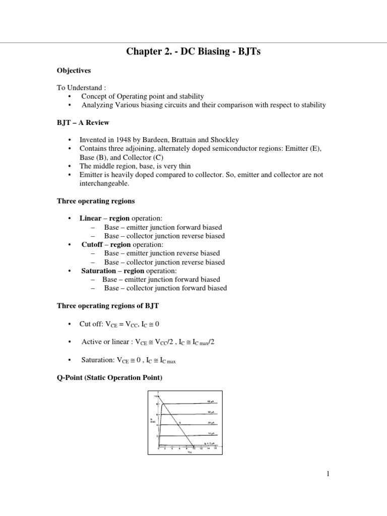 BJT Notes | PDF | Bipolar Junction Transistor | Amplifier