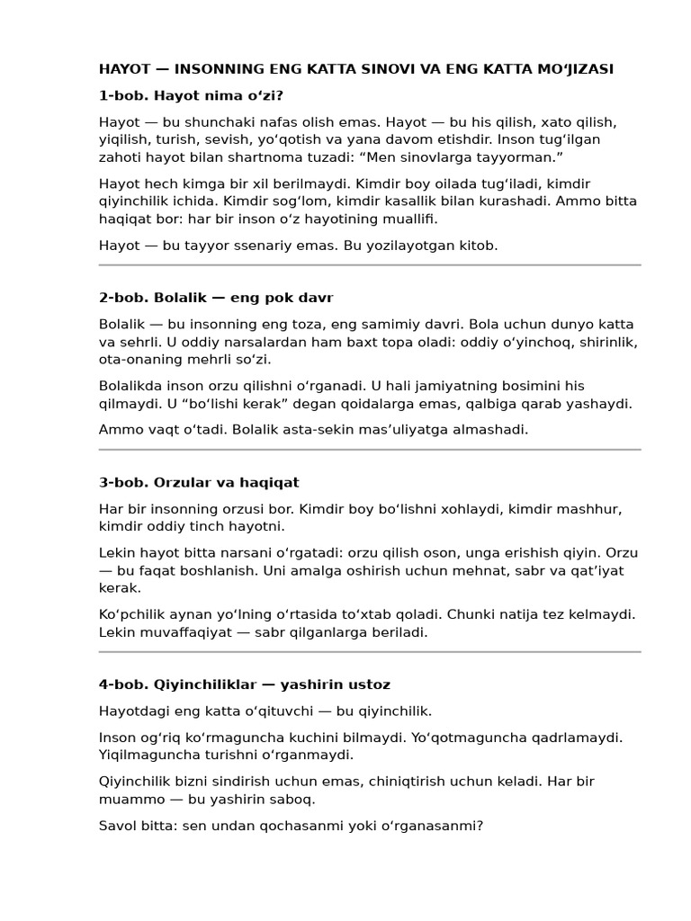 Hayotni Tingla | PDF