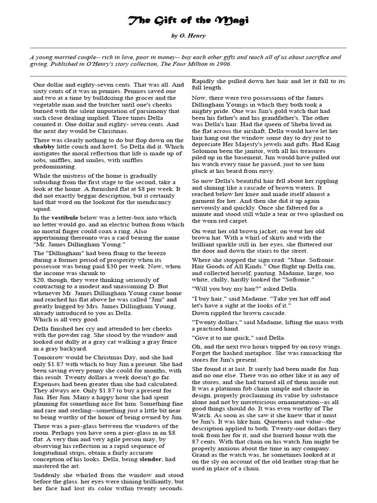 The Gift of The Magi | PDF