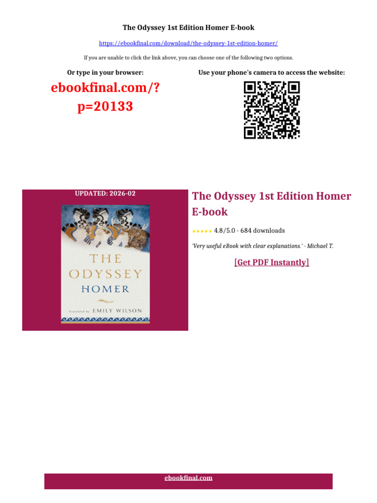 The Odyssey 1st Edition Homer ebook always accessible version | PDF ...