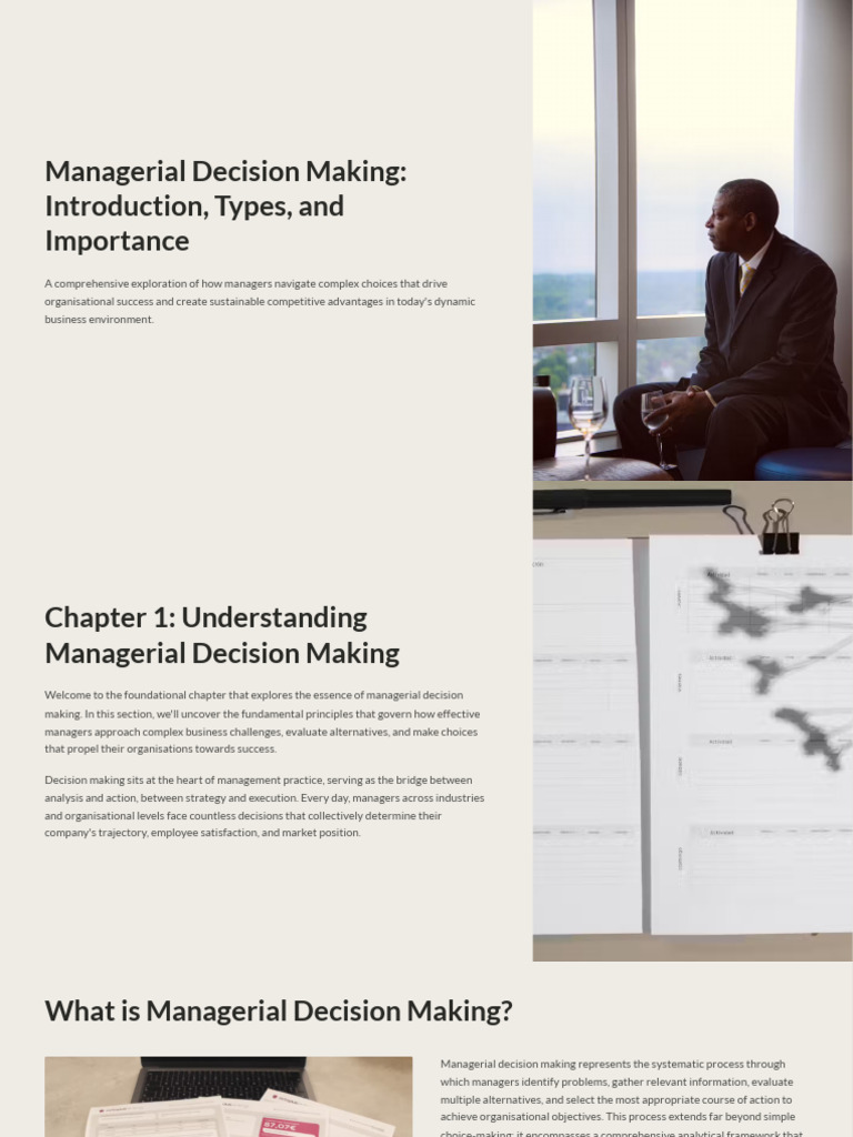 Managerial Decision Making Introduction Types and Importance | PDF ...