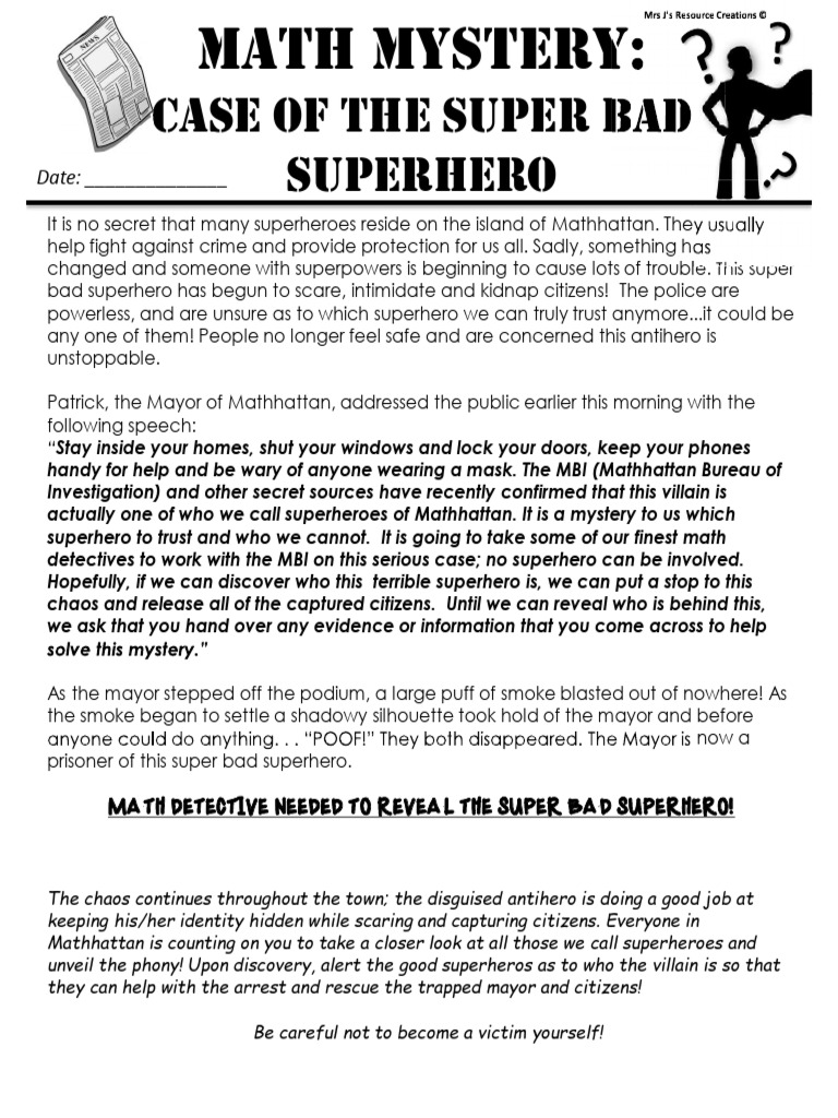 math mistery grade 6 | PDF