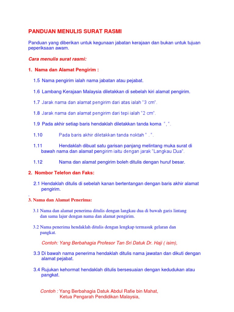 Panduan Menulis Surat Rasmi | PDF