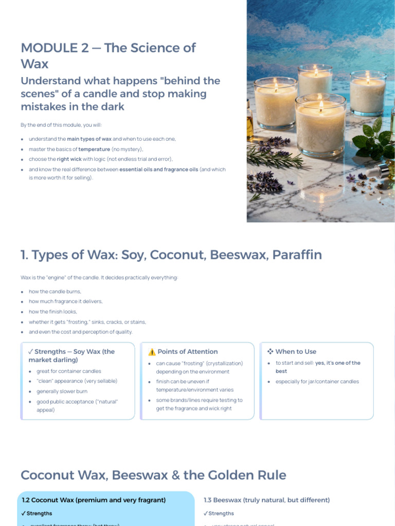 MODULE 2 The Science of Wax | PDF | Candle | Perfume